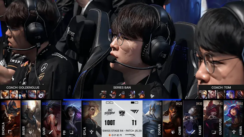 [赛后]T1 2-0 100T：团战彻底击溃对手，T1强势横扫取胜进入下一轮-英雄联盟丨LPL-虎扑社区