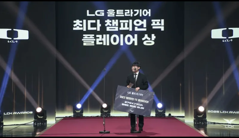 [流言板]2025LCK最多英雄使用奖——DK.ShowMaker-英雄联盟丨LPL-虎扑社区