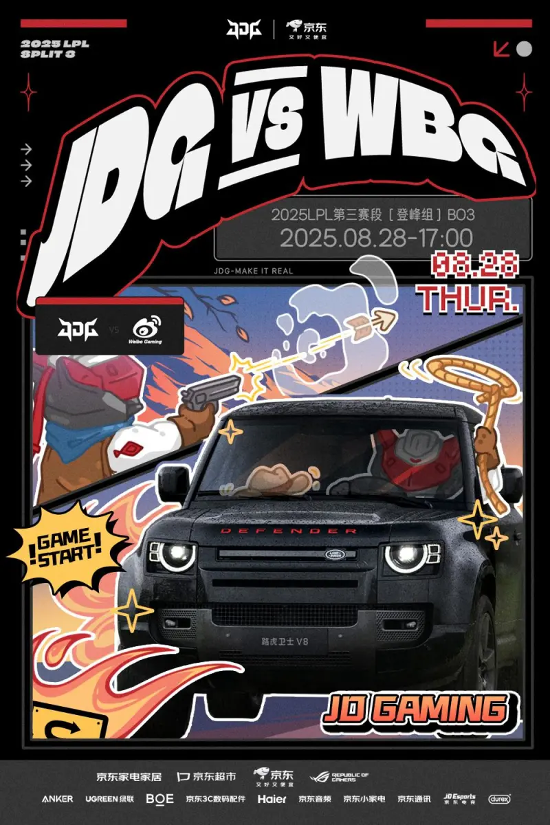 [流言板]WBG vs JDG赛前海报：背靠背的北神树之约；西部对决-英雄联盟丨LPL-虎扑社区